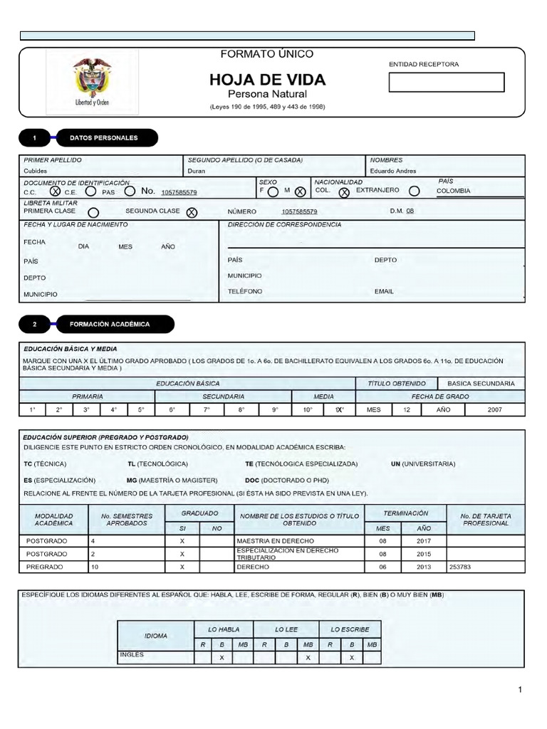 HV Eduardo Andres Cubides Duran | PDF