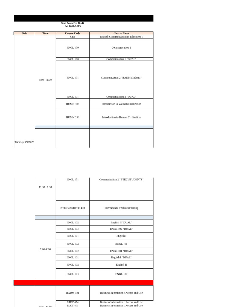 Final Dummy Schedule | Download Free PDF | Marketing | Databases