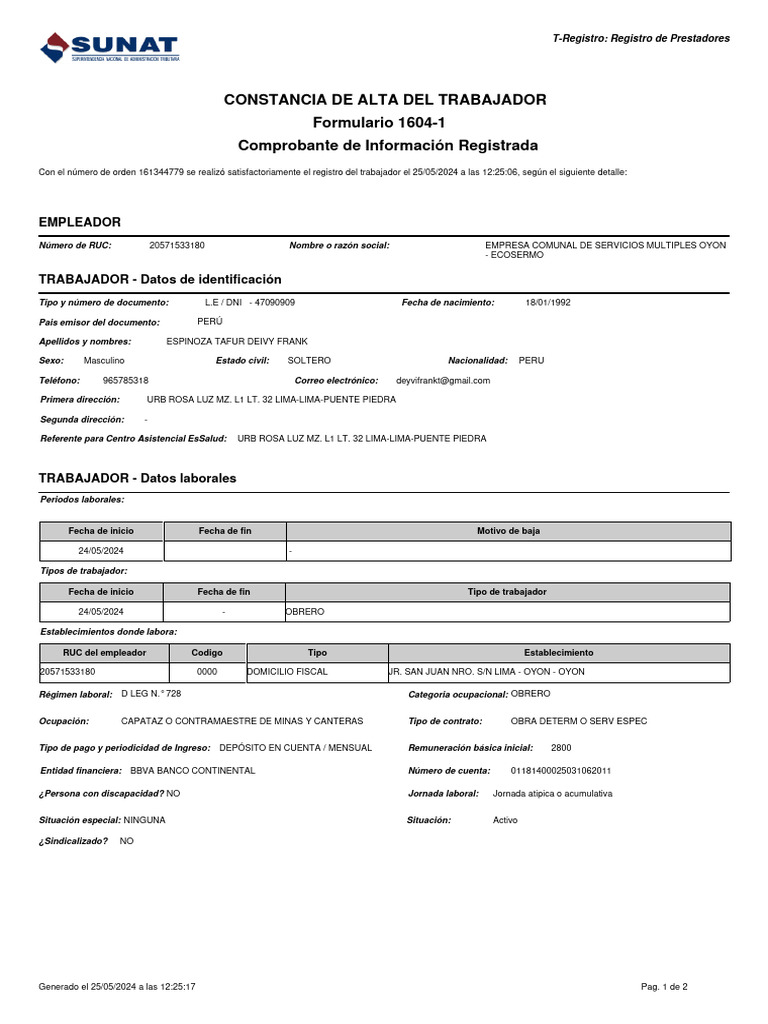 CIR ALT TRA Deyvi Tufino | PDF | Economias