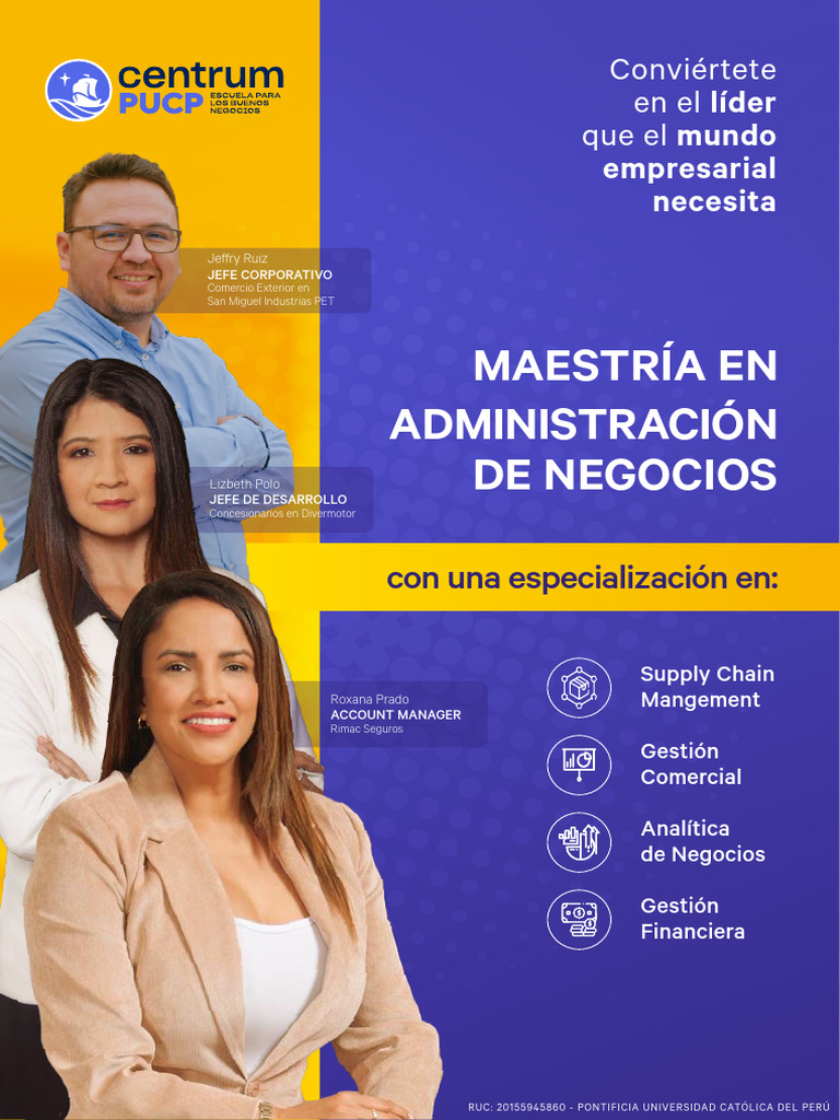 Brochure Maestría en Negocios 2024 | Descargar gratis PDF | Cadena de suministro | Máster en ...