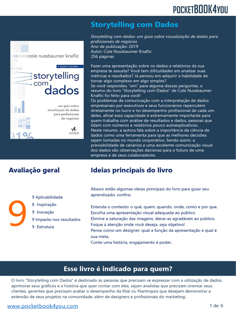 Storytelling Com Dados - Cole Nussbaumer Knaflic | PDF | Comunicação ...