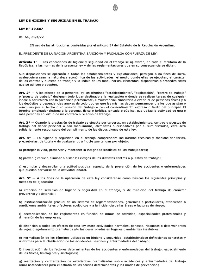 Ley 19587 | PDF