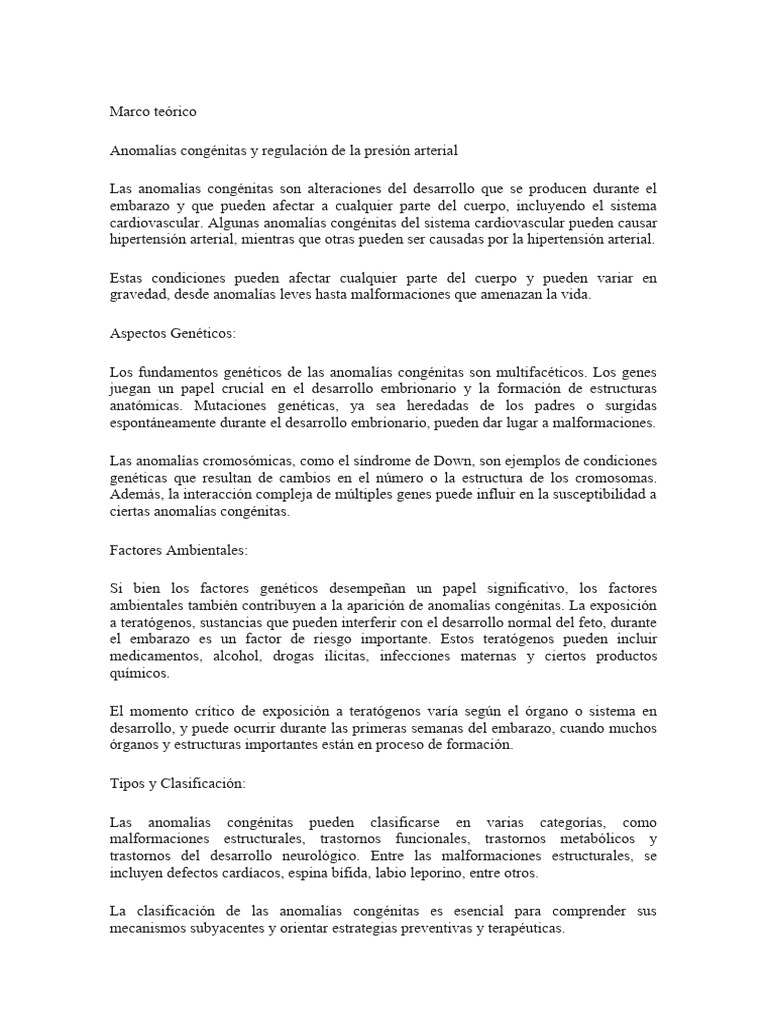 Marco Teorico | PDF | Presión sanguínea | Hipertensión Marco Teorico | PDF | Presión sanguínea | Hipertensión