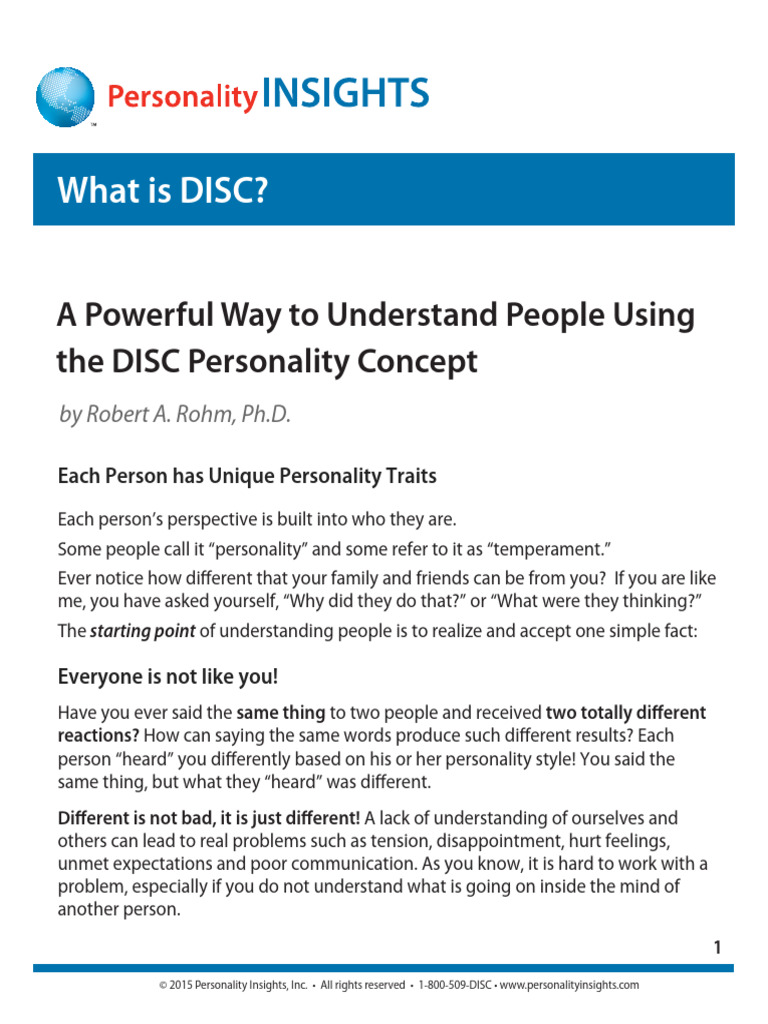 What Is DISC | PDF | Intelligence | Behavior