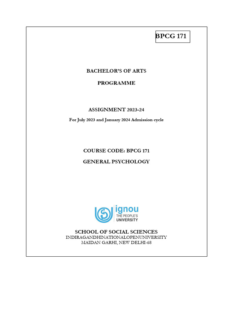 Ignou BPCG 171, 23-24 (E) | PDF | Concept | Essays