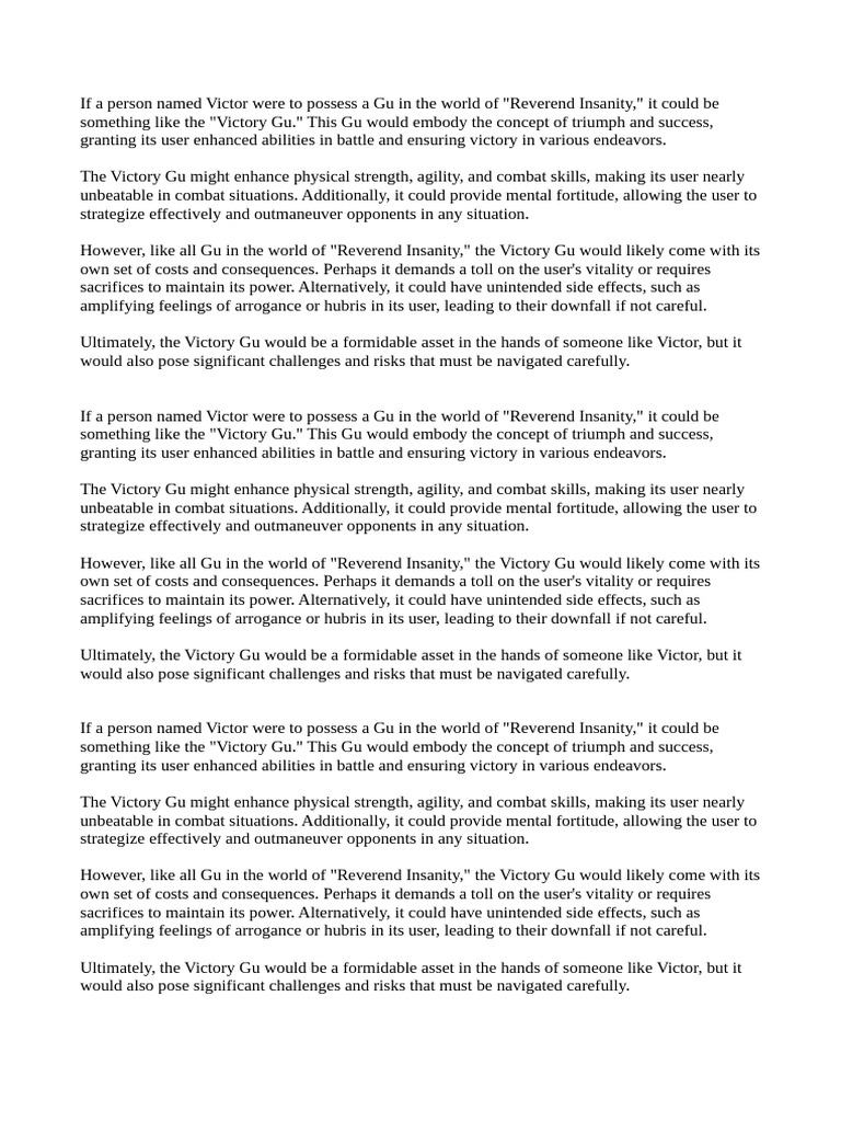 Victor the Gu Master | PDF