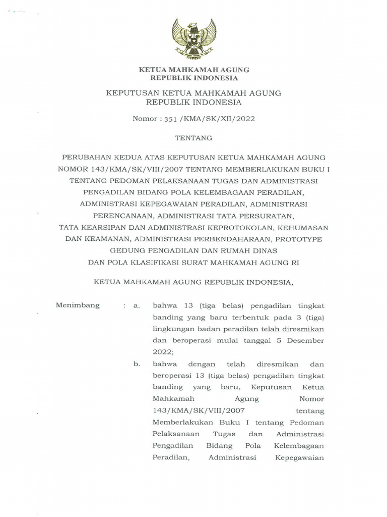 KMA-351-KMA-SK-XIl-2022 Perubahan Ke 2 | PDF