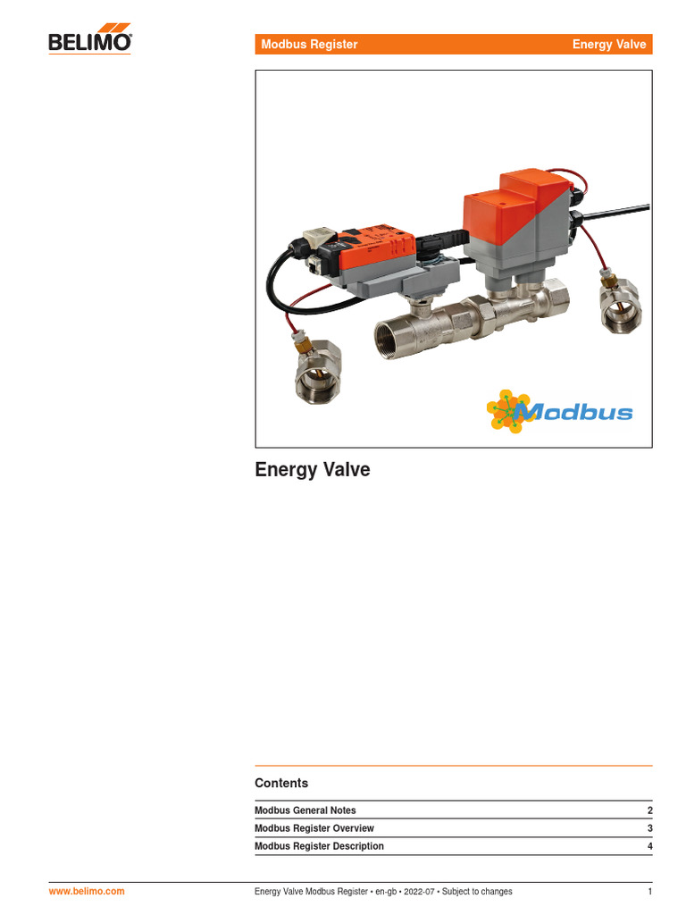 Belimo Modbus-Register Energy-Valve v3 En-Gb | PDF | Integer (Computer Science) | Computing