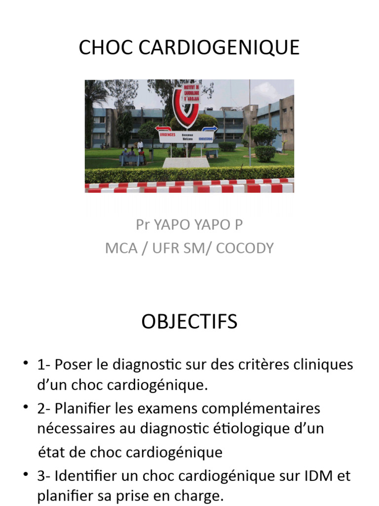 Choc Cardiogenique | PDF | Infarctus du myocarde | Médecine clinique