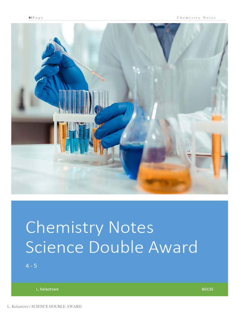 BGCSE Chemistry Study Guide | PDF | Ion | Chemical Bond