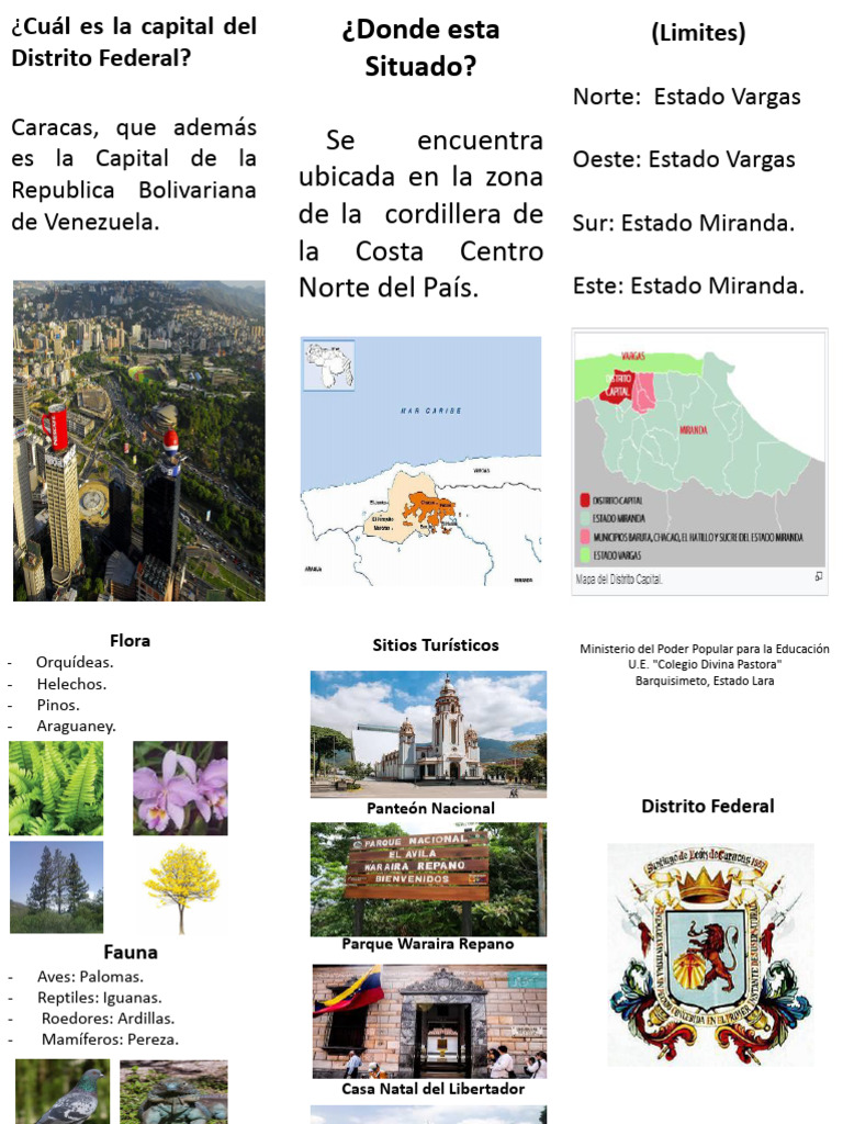Triptico Distrito Capital segundo grado | PDF