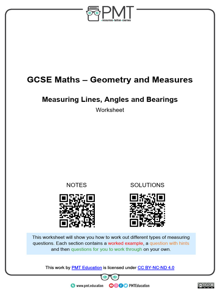 B. Measuring Lines, Angles and Bearings | PDF | Angle | Triangle