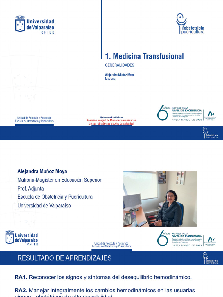 1° MEDICINA TRANSFUSIONAL GENERALIDADES (1) (1) | PDF | Transfusión de ...