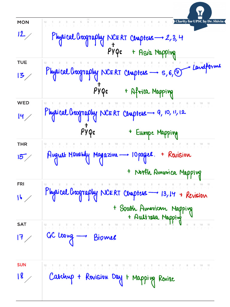 plan for next 2 weeks - geography | PDF | Earth Sciences | Geography