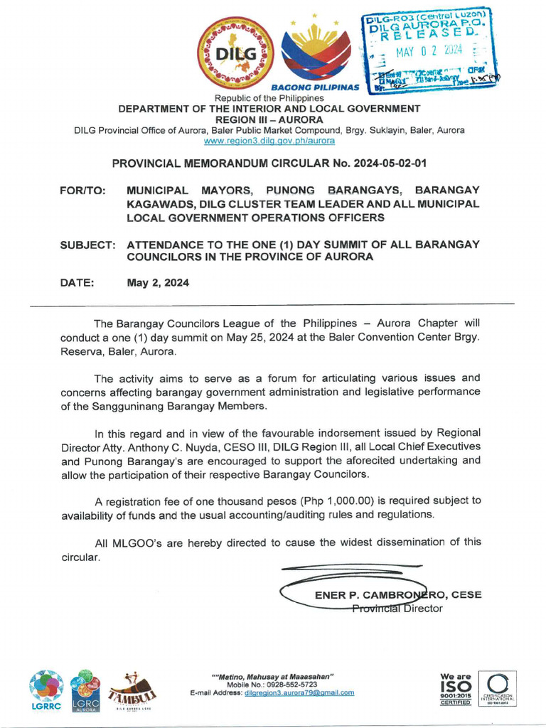 Corrected Prov Memo Circular | PDF