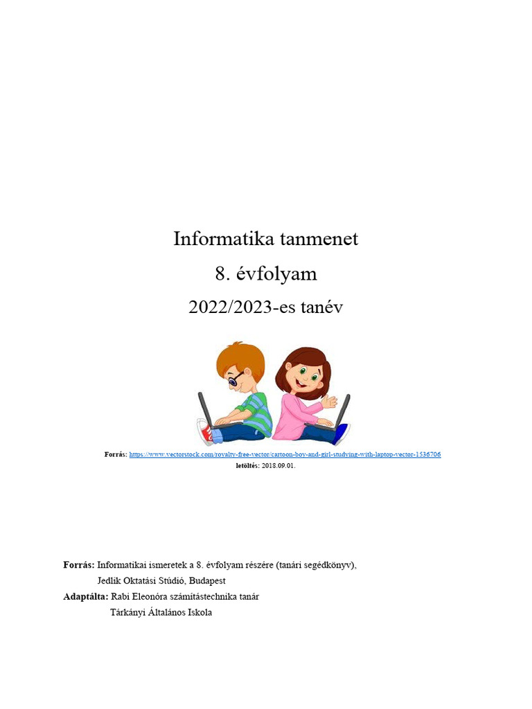 Informatika - 8. Évfolyam | PDF