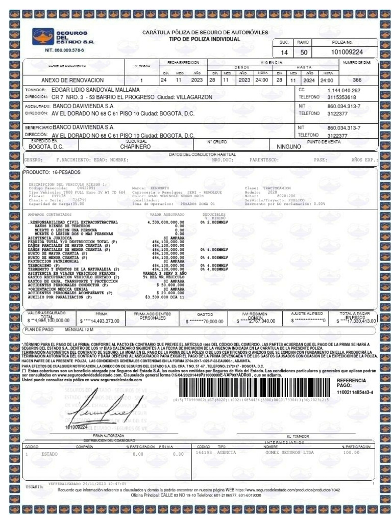 Poliza Todo Riesgo | PDF | Póliza de seguros | Seguro