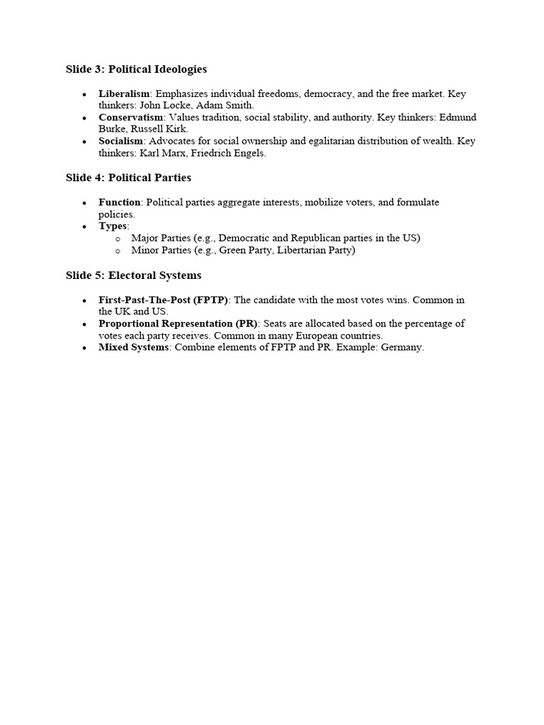 Overview of Political Ideologies and Systems | PDF