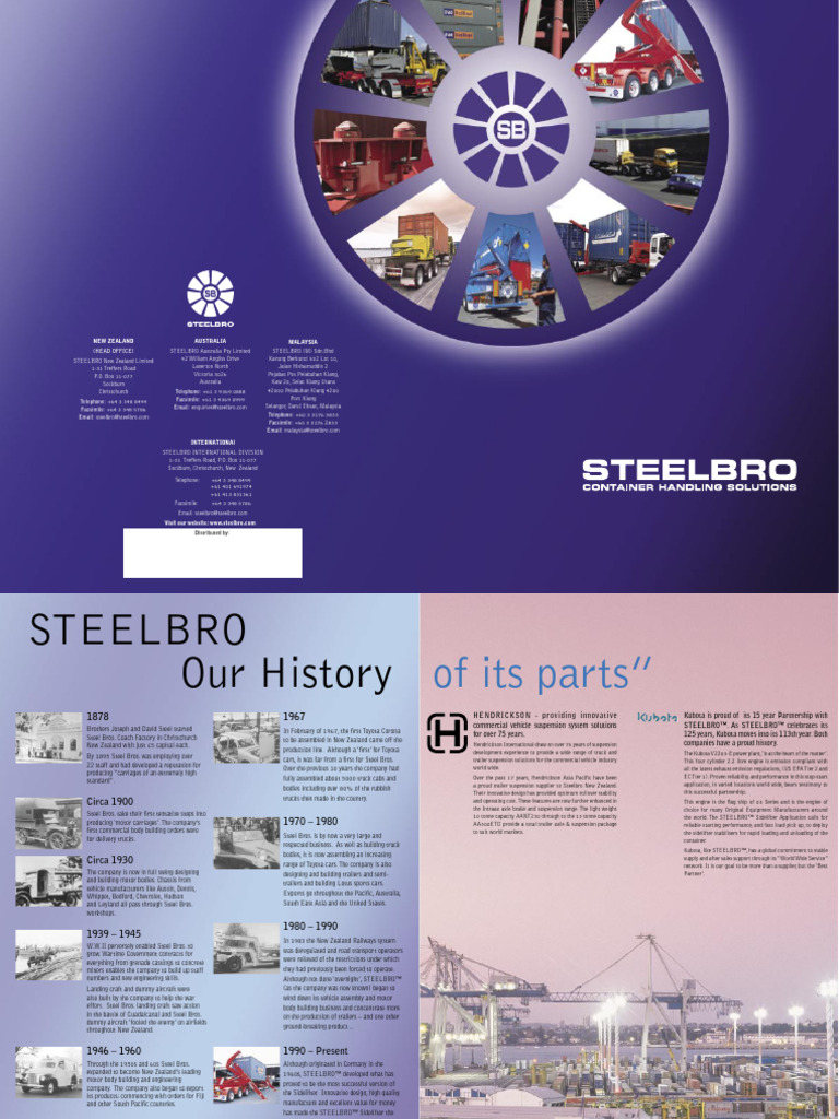 Profil Spolecnosti Steelbro NZ | PDF | Truck | Crane (Machine)