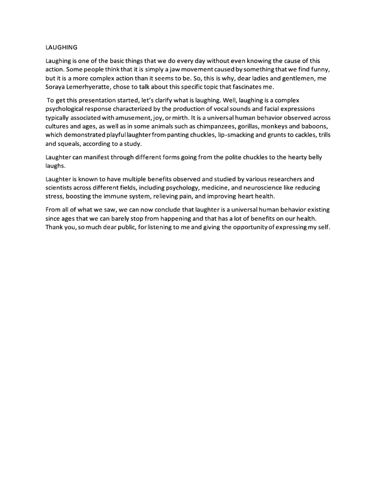 Public Speaking Laughing | PDF