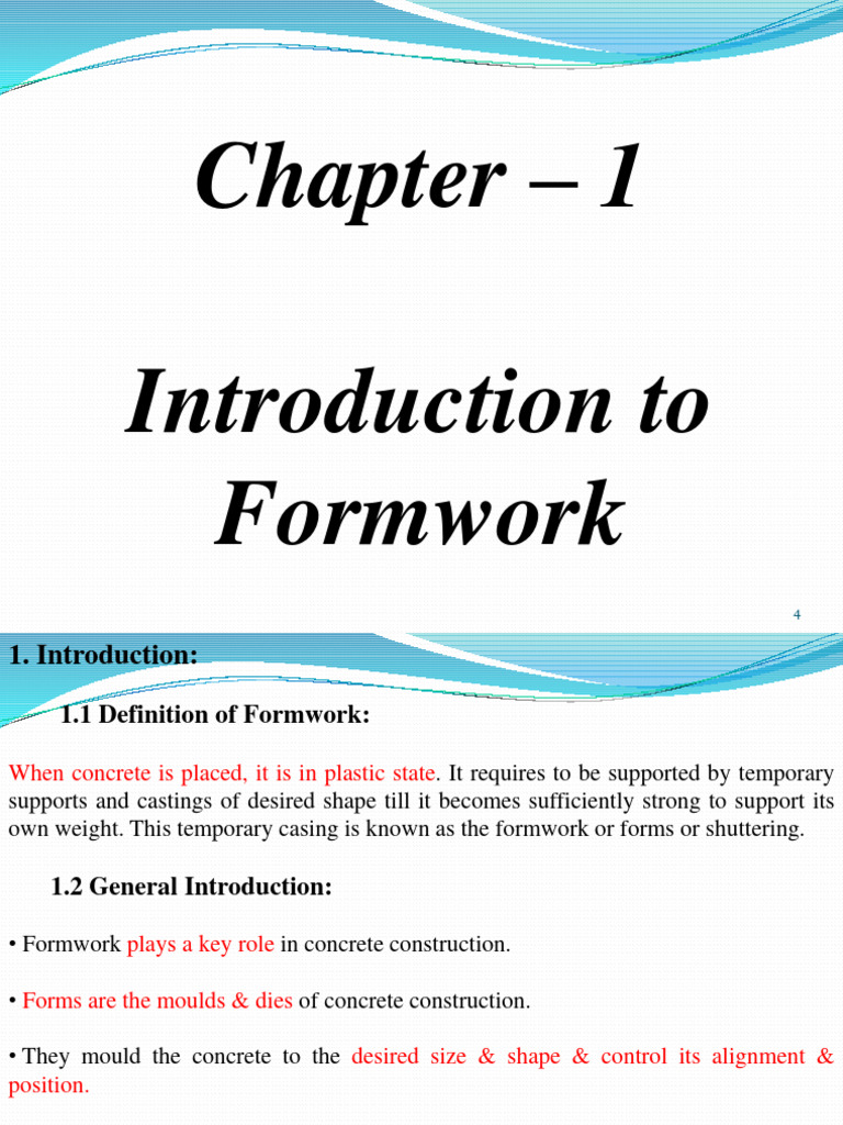 Introduction to Formwork in Construction | PDF | Concrete | Scaffolding