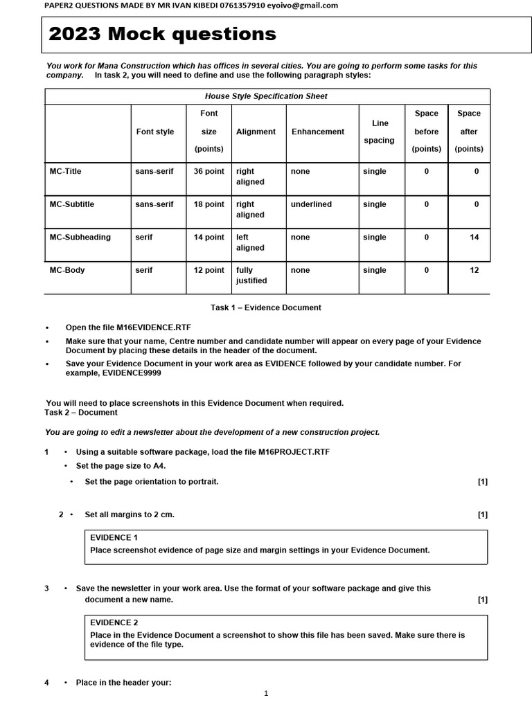 2023 Mock Practical Questions | PDF | Hyperlink | Chart