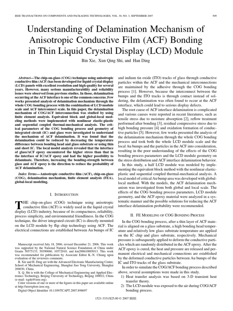Understanding of Delamination Mechanism of Anisotropic Conductive Film ...