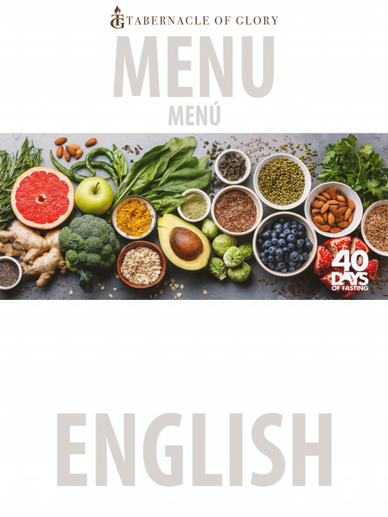 40+Day+of+Fasting+Menu (1) | PDF