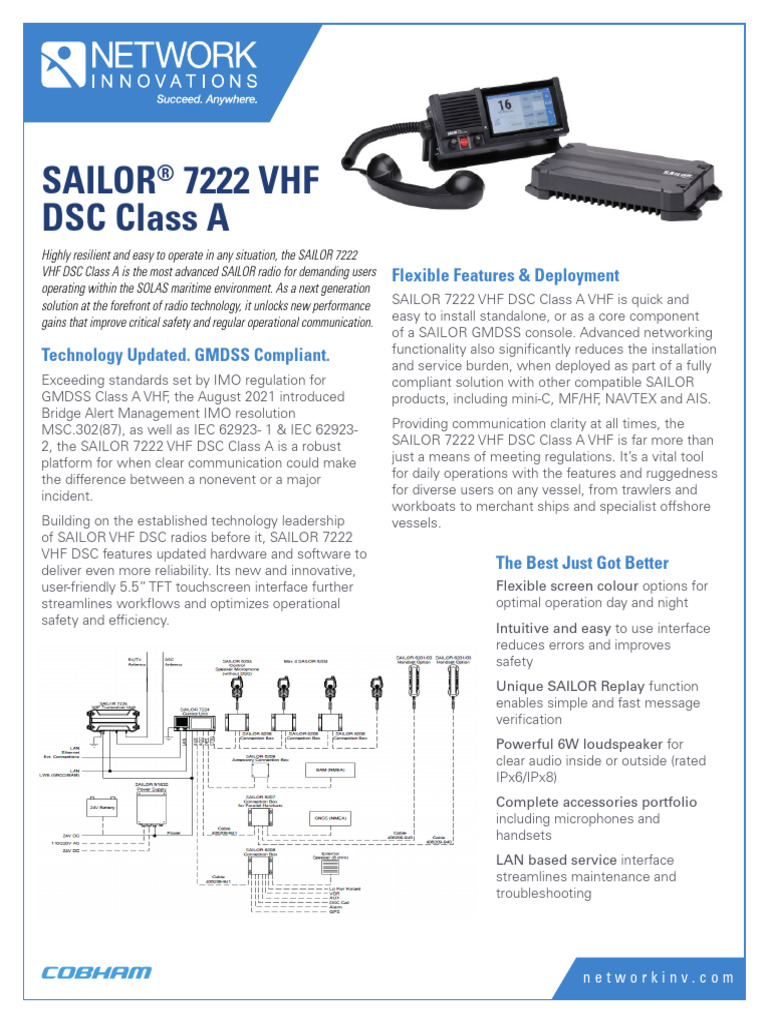 Cobham Sailor7222vhfdscclassa Datasheet Ni | PDF | Computing | Radio