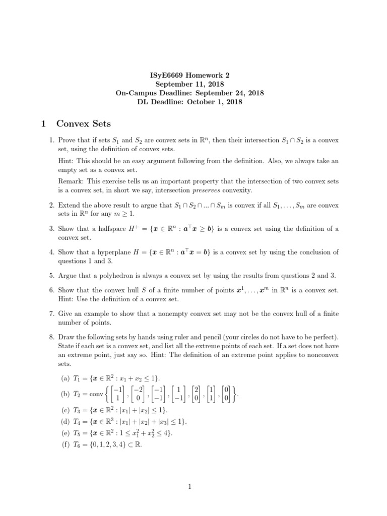 Homework 2 | Download Free PDF | Convex Set | Linear Programming