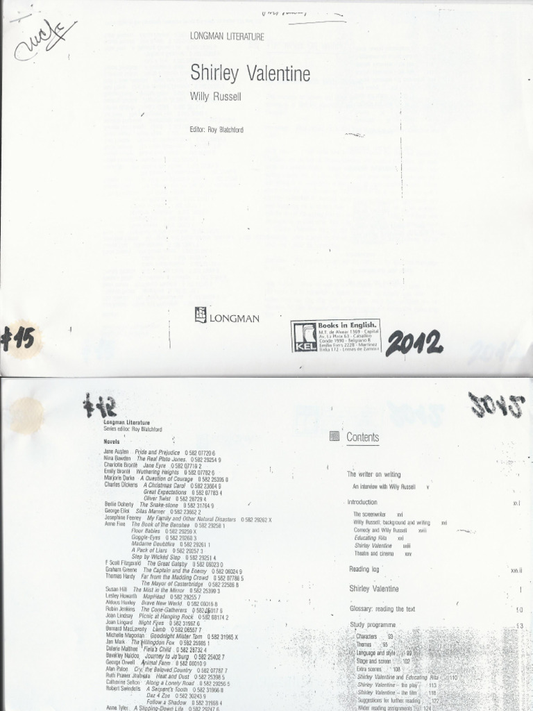 E. Shirley Valentine by Willy Russell | PDF