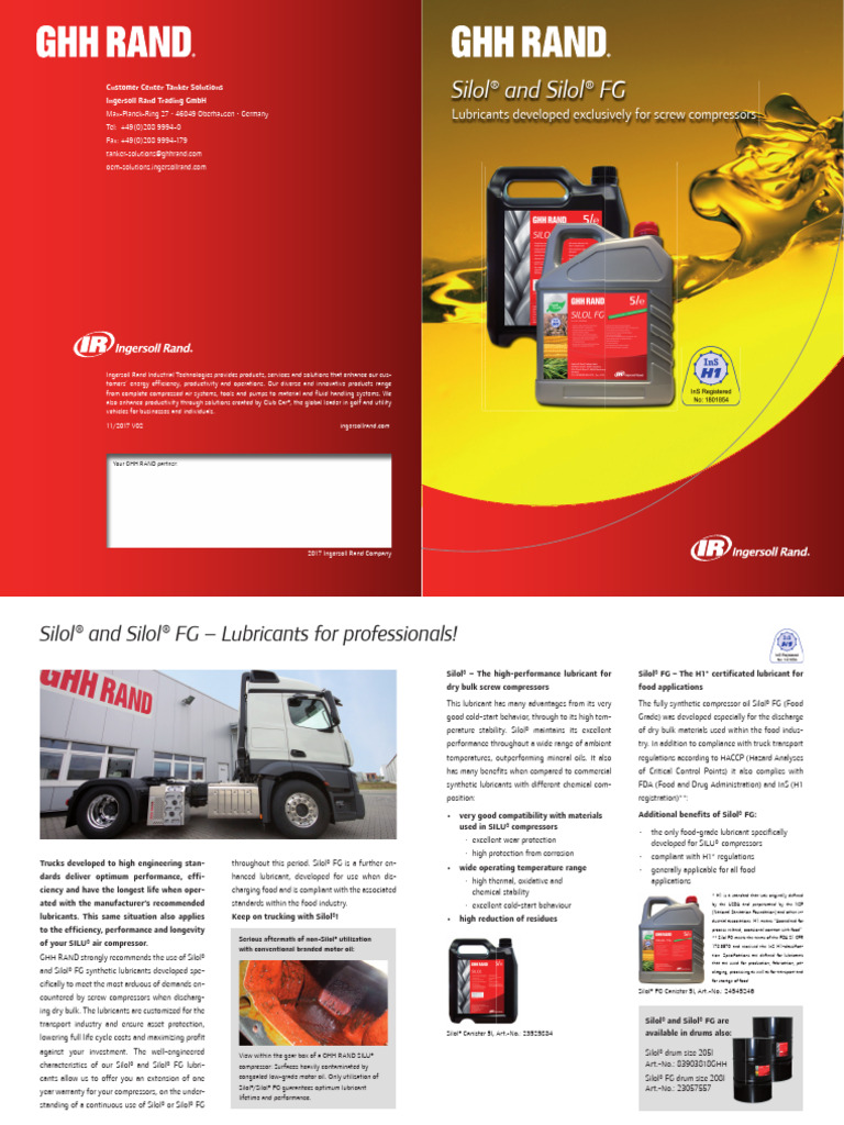 Silol Silol FG Flyer A4 4 Page en | PDF | Lubricant | Motor Oil