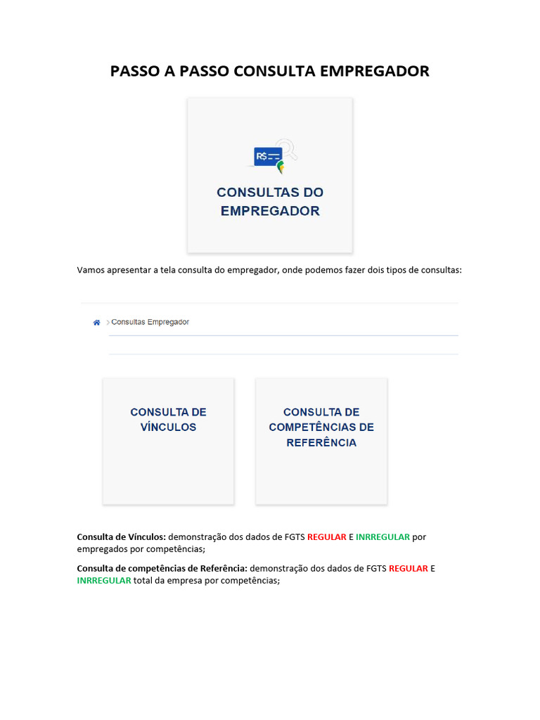 Material Complementar - FGTS Digital-O Que É e Como Utilizar - Passo A Passo Consulta Empregador ...