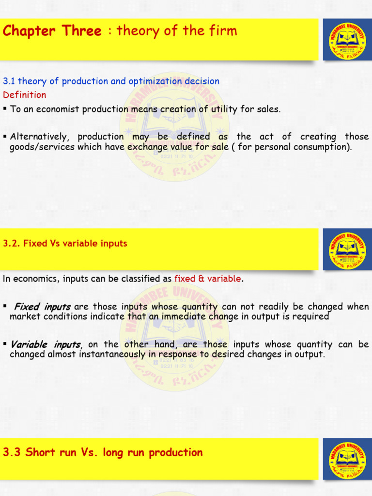 CH 3 - Theory of Firm | PDF | Production Function | Average Cost