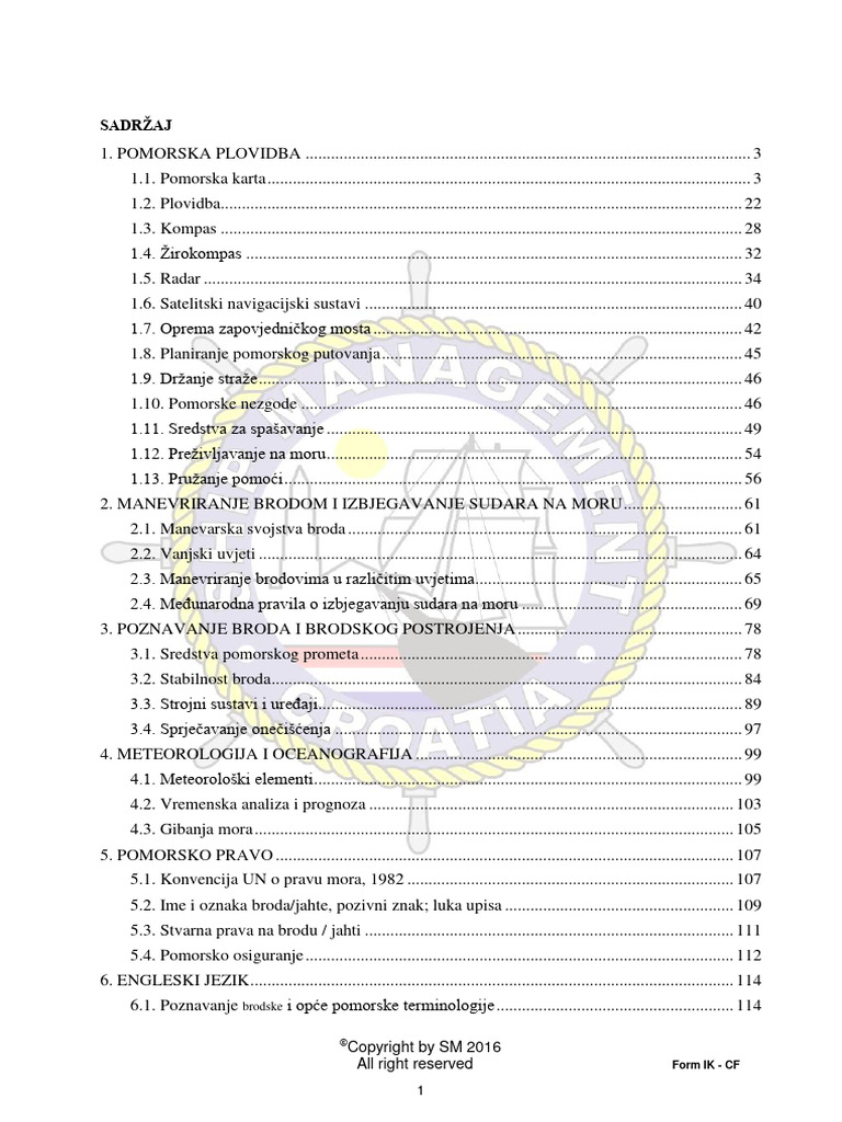 Jahta 100 Skripta Za Polaznike | PDF