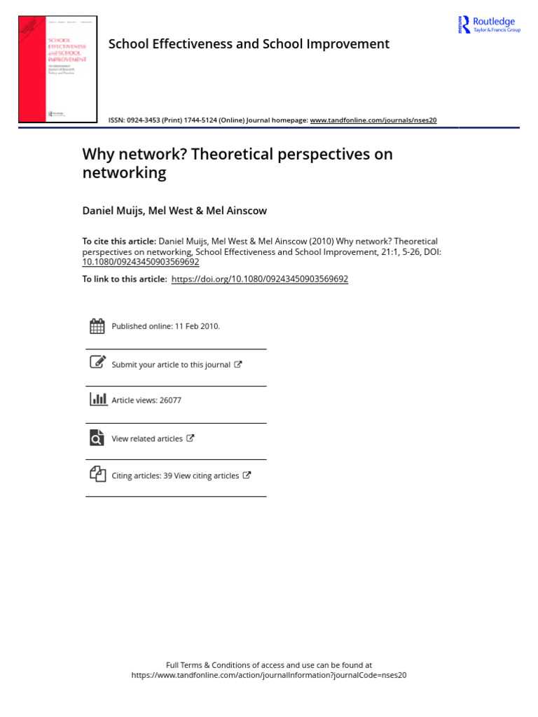 Theoretical Perspectives on Networking | PDF | Constructivism ...