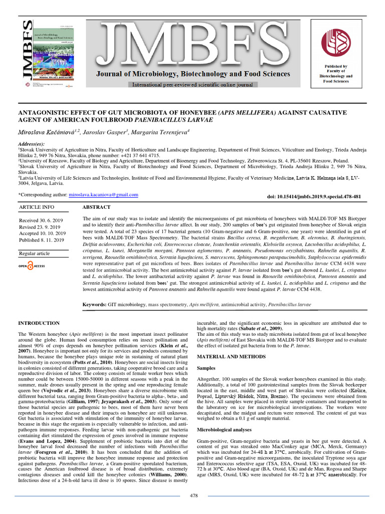 Jmbfs 1885 Kacaniova | PDF | Bacillus | Bacteria