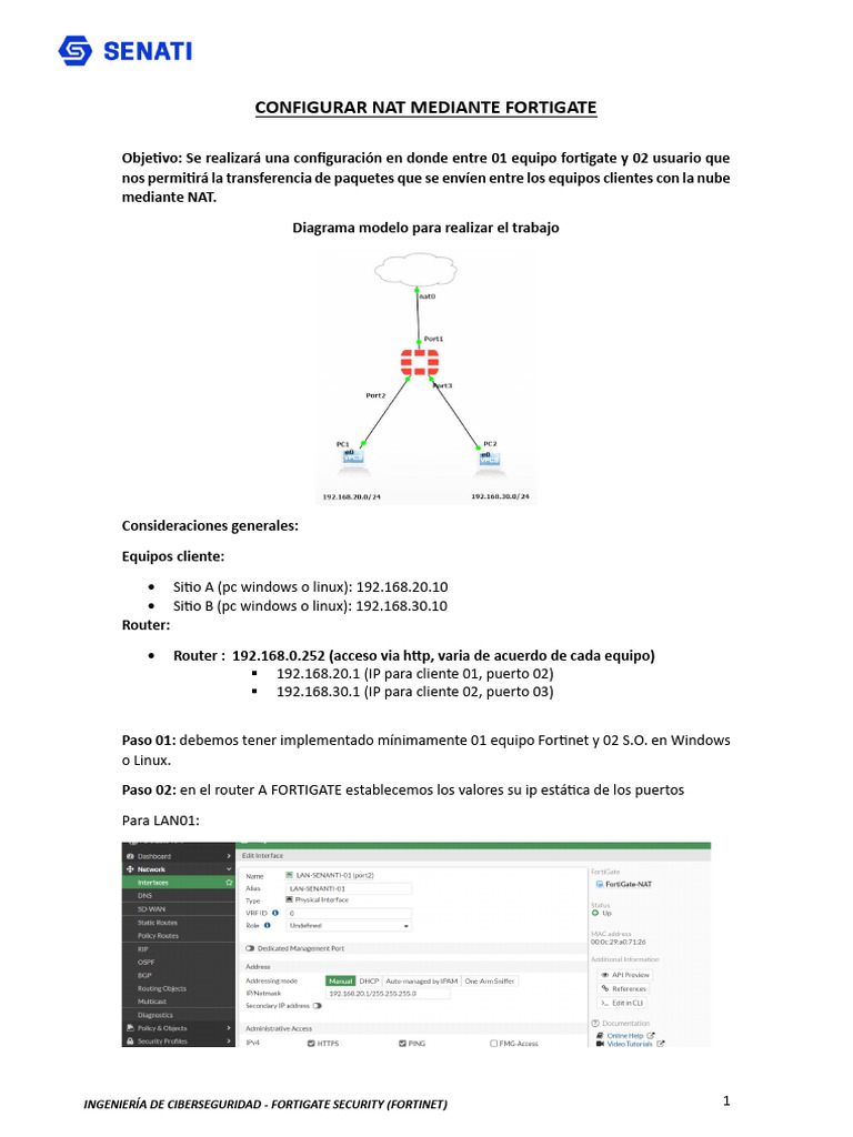 Forti NAT | PDF | Enrutador (Computación) | Microsoft Windows
