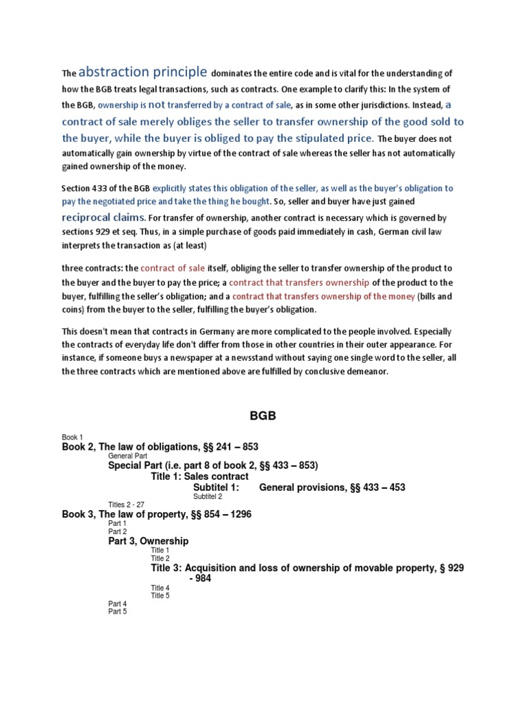 Principle of Abstraction | Download Free PDF | Civil Law (Legal System ...