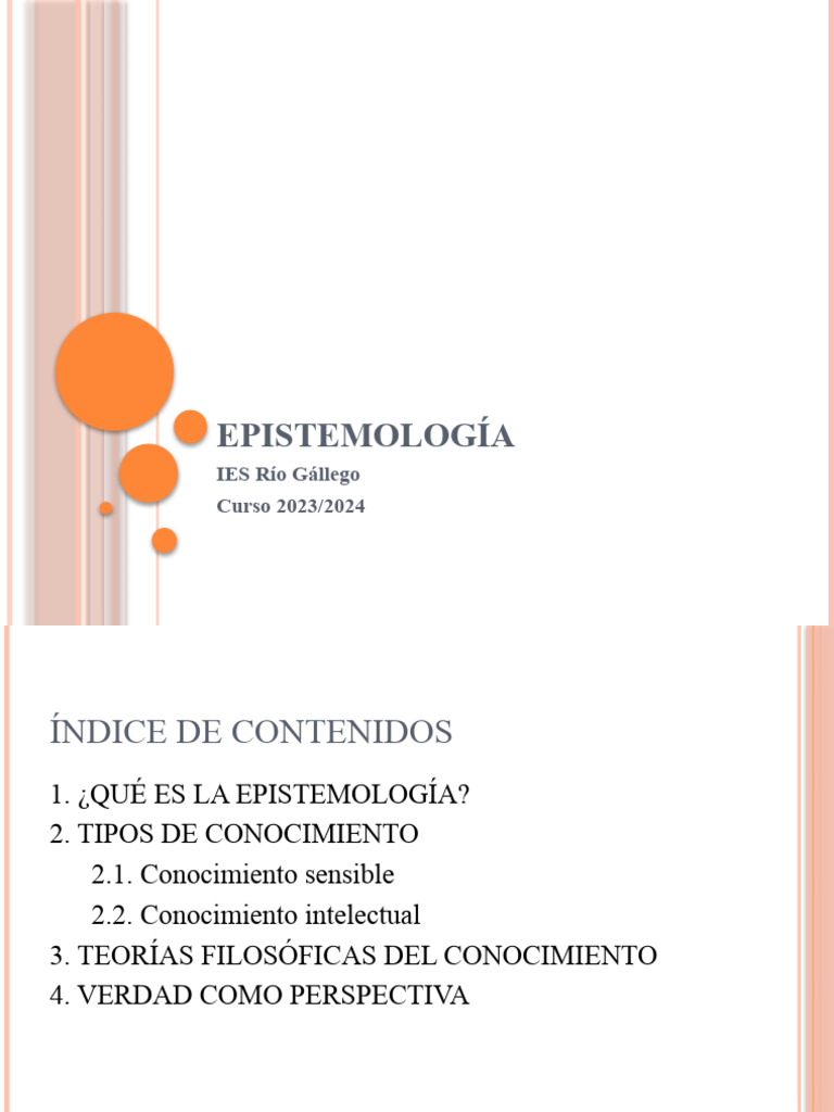 EPISTEMOLOGÍA | PDF | Conocimiento | Verdad