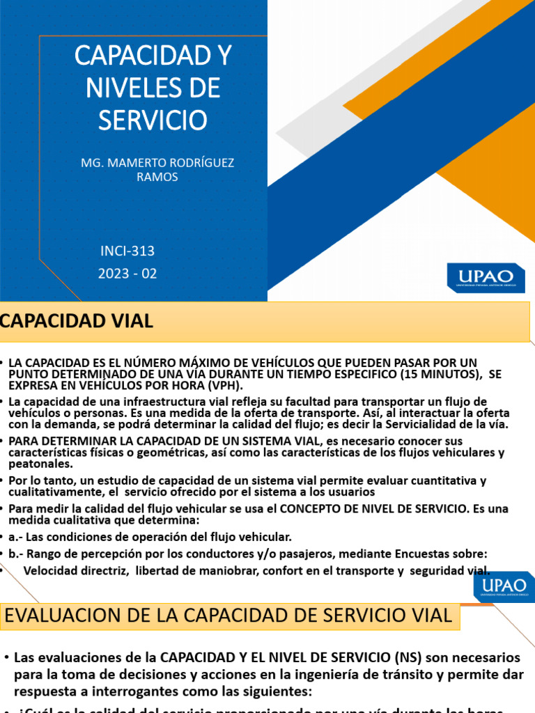 Capacidad y Niveles de Servicio - Final | PDF | Intersección (carretera) | Tráfico