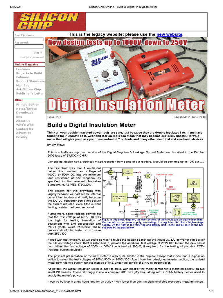Digital Insulation Meter Design Guide | PDF | Direct Current | Voltage