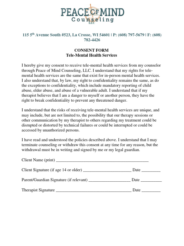 Telehealth Consent Form | PDF