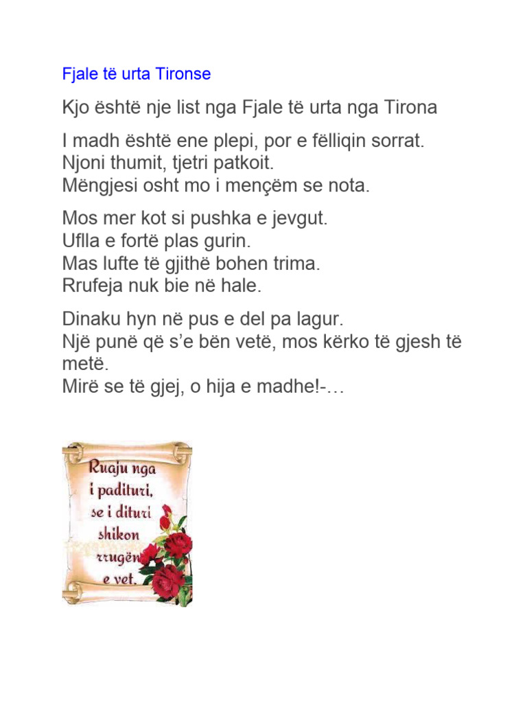 Fjale Të Urta Tironse | PDF