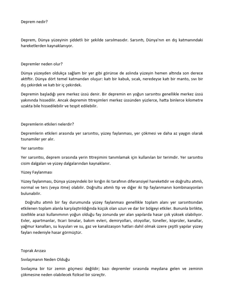 Deprem Nedir | PDF