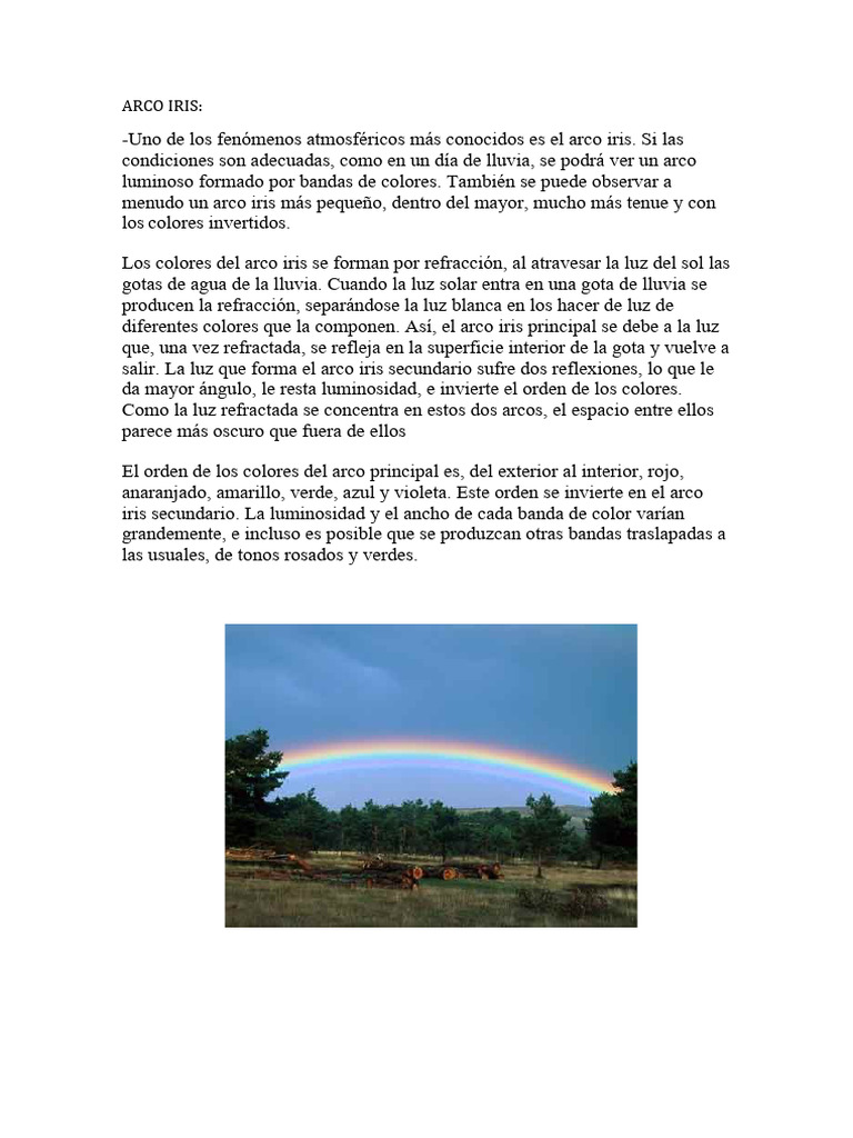 El Fascinante Mundo del Arco Iris | PDF