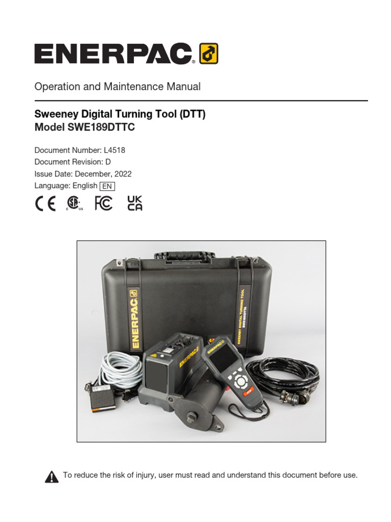 Enerpac DTT - Instruction Manual - EN | PDF | Ac Power Plugs And ...