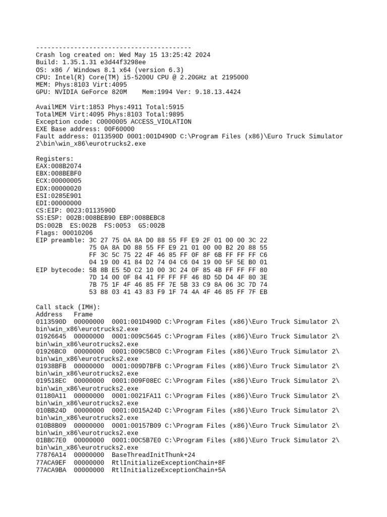 Game Crash | PDF | Computing | Microsoft Windows