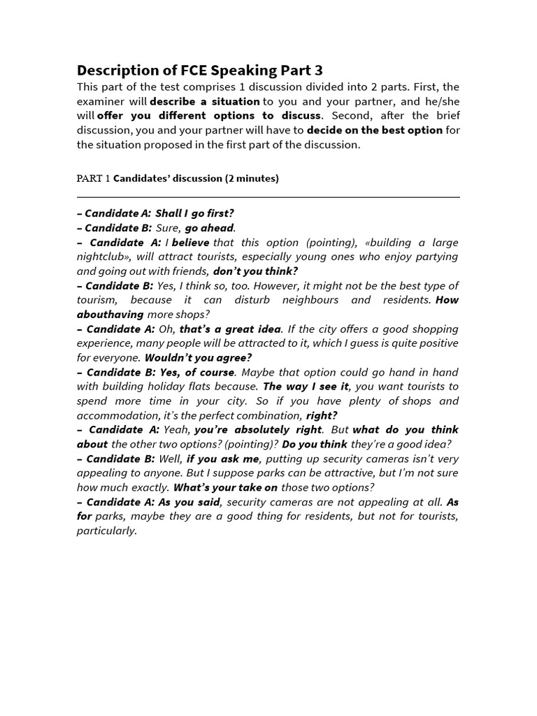 Part 3 Speaking | Download Free PDF | Conversation | Human Communication