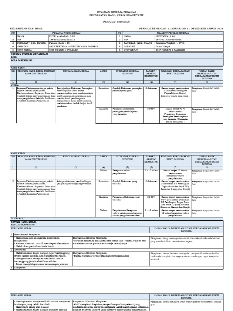 SKP Form Nilai Finl | PDF